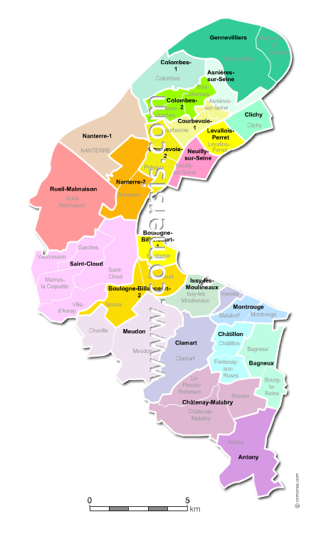 Carte Des Anciens Cantons Des Hauts de Seine Carte Des Anciens Cantons Des Hauts de Seine