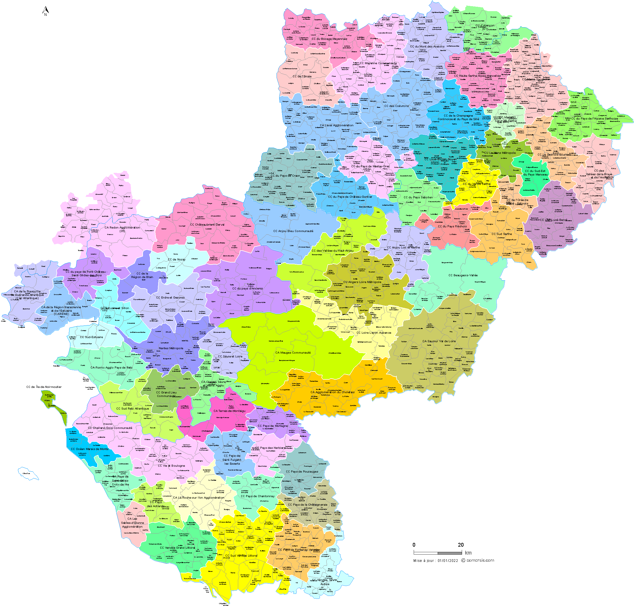 Carte Des Intercommunalit s Des Pays De La Loire Avec Communes Carte Des Intercommunalit s Des Pays De La Loire Avec Communes